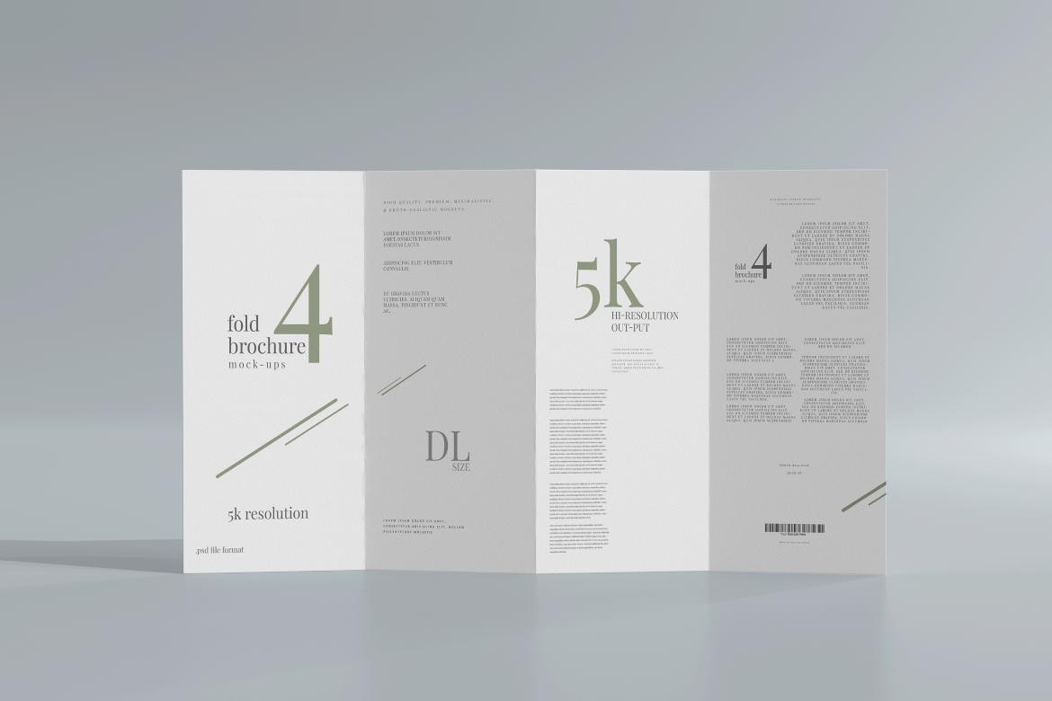 Four Fold DL Brochure Mockups | Premium & Free PSD Mockup Store