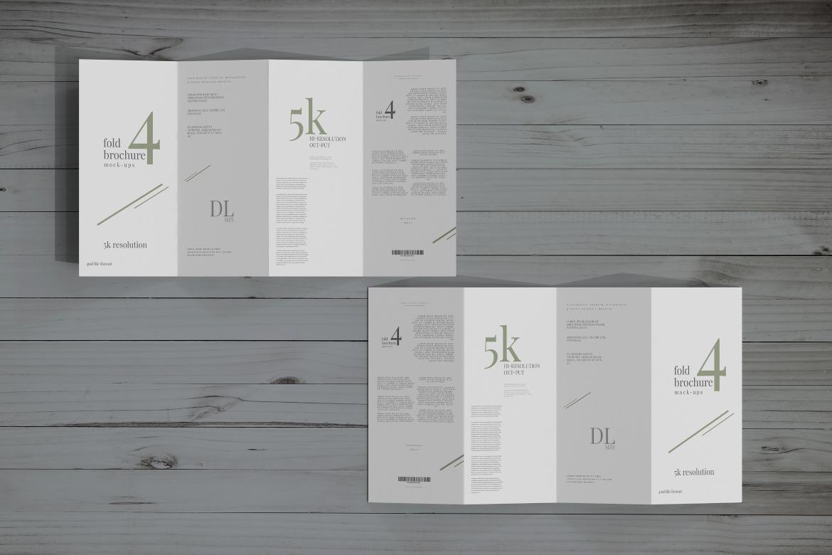 Four Fold DL Brochure Mockups | Premium & Free PSD Mockup Store
