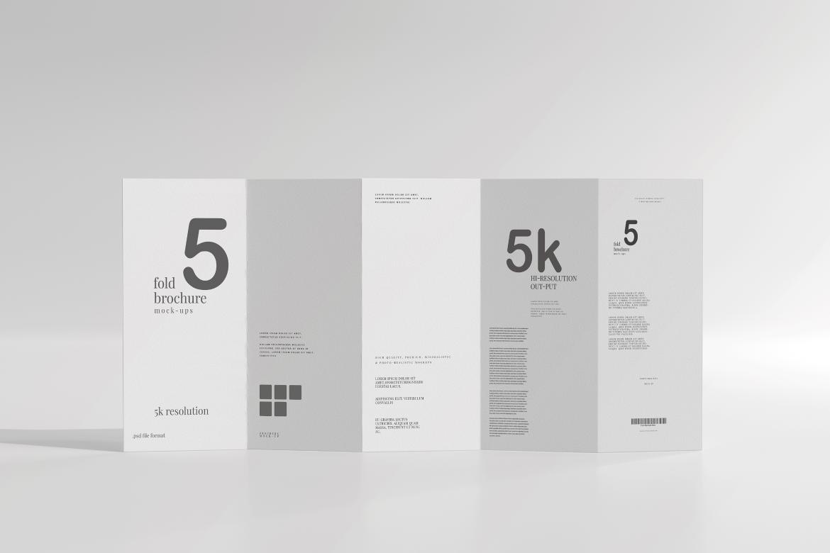 Five Fold DL Brochure Mockups | Premium & Free PSD Mockup Store
