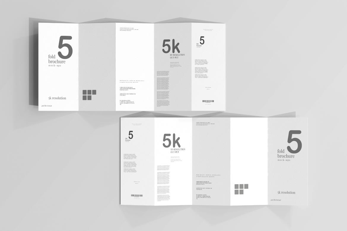 Five Fold DL Brochure Mockups | Premium & Free PSD Mockup Store