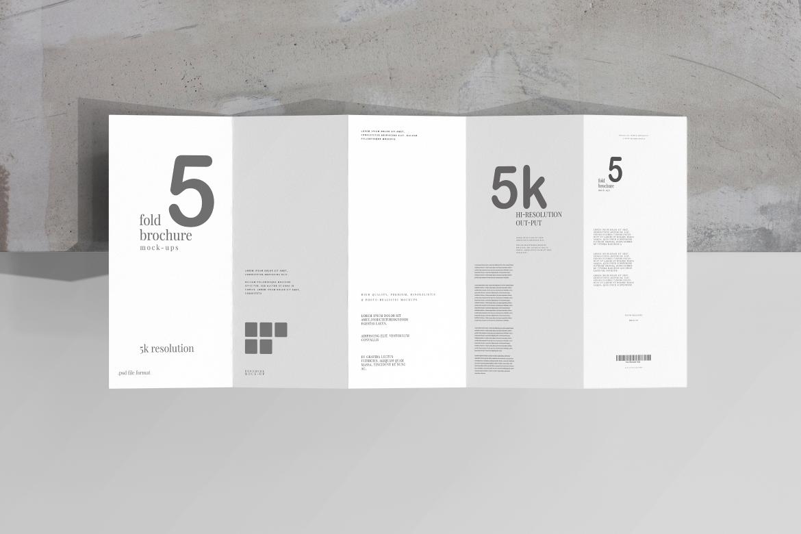 Five Fold DL Brochure Mockups | Premium & Free PSD Mockup Store