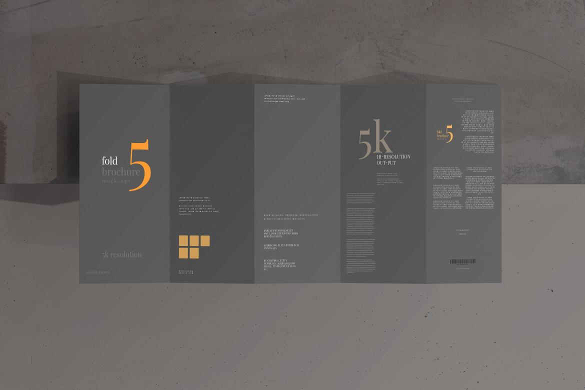 Five Fold DL Brochure Mockups | Premium & Free PSD Mockup Store