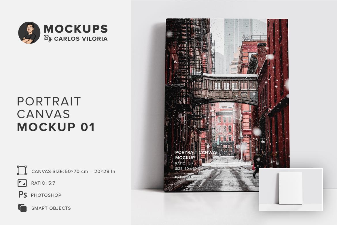 Portrait Canvas Ratio 5x7 Mockup 01 | Premium & Free PSD Mockup Store