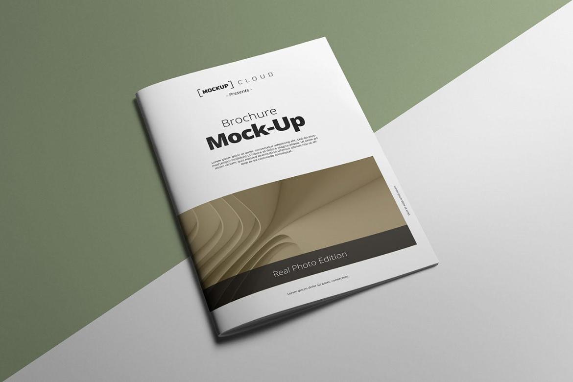 Portrait Brochure Cover Mockup Scene 03 | Premium & Free PSD Mockup Store