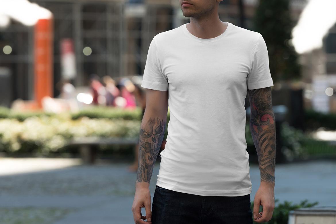 T-Shirt Mockup Male Model New York Scene 13 | Premium & Free PSD Mockup ...