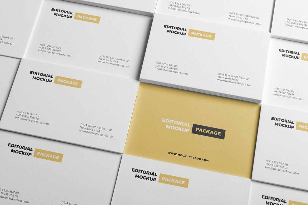 Grid Style Business Cards Mockup Scene 02 | Premium & Free PSD Mockup Store
