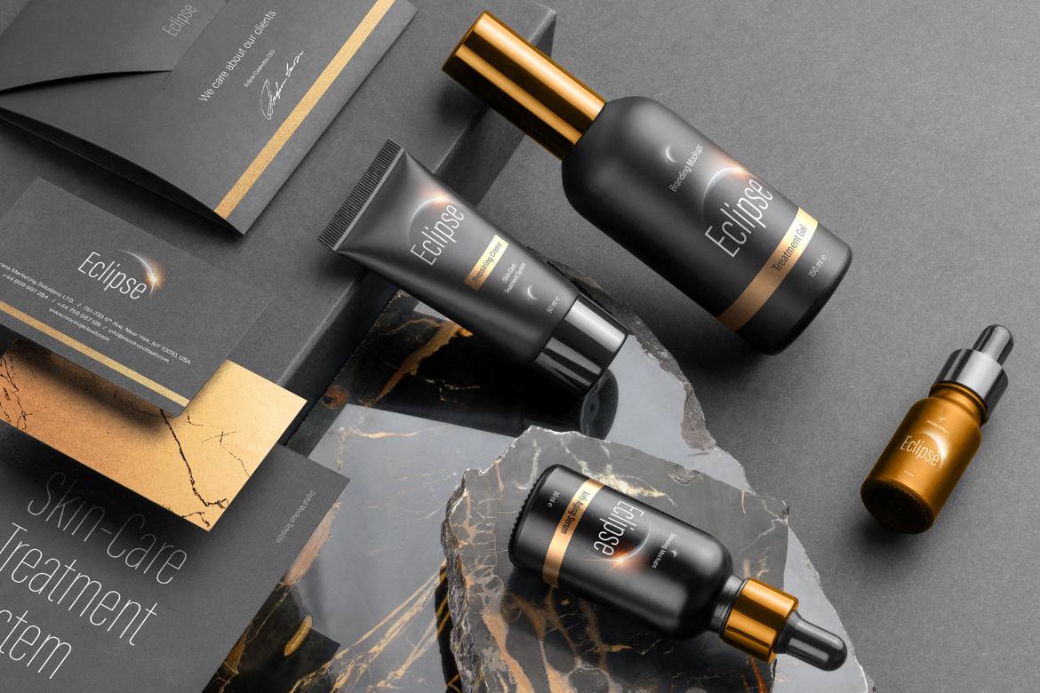 Eclipse Cosmetics Branding Mockup Scene 01 | Premium & Free PSD Mockup ...