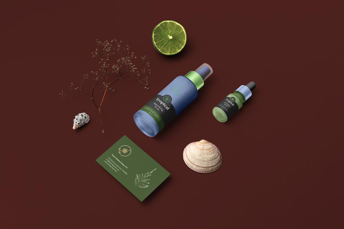Tropical Cosmetics Packaging Mockup Scene 12 | Premium & Free PSD ...