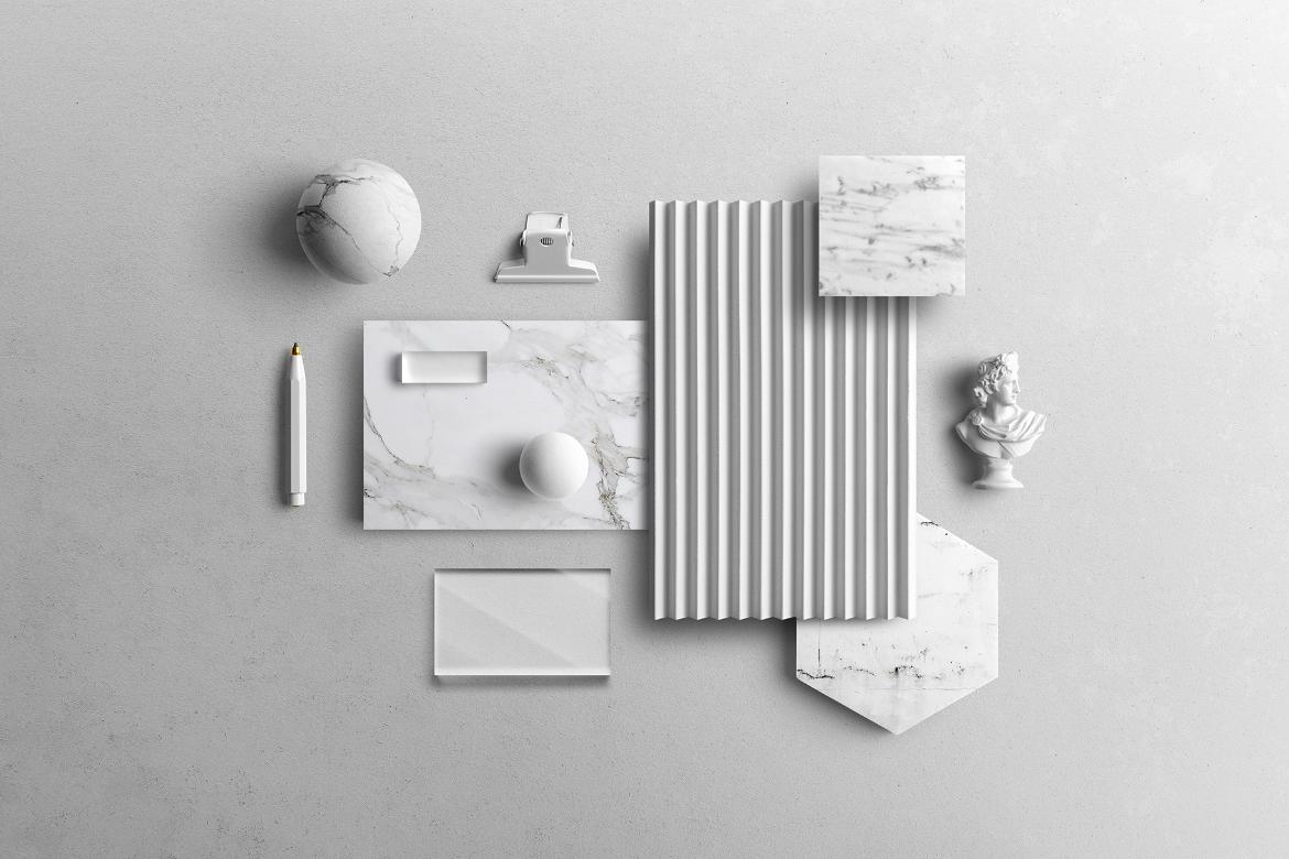 Marble Materials Mood Board Scene 08 | Premium & Free PSD Mockup Store
