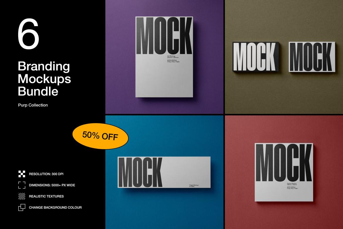 Branding Mockup Bundle 'Purp' - 6 Stationery Mockups | Premium & Free ...