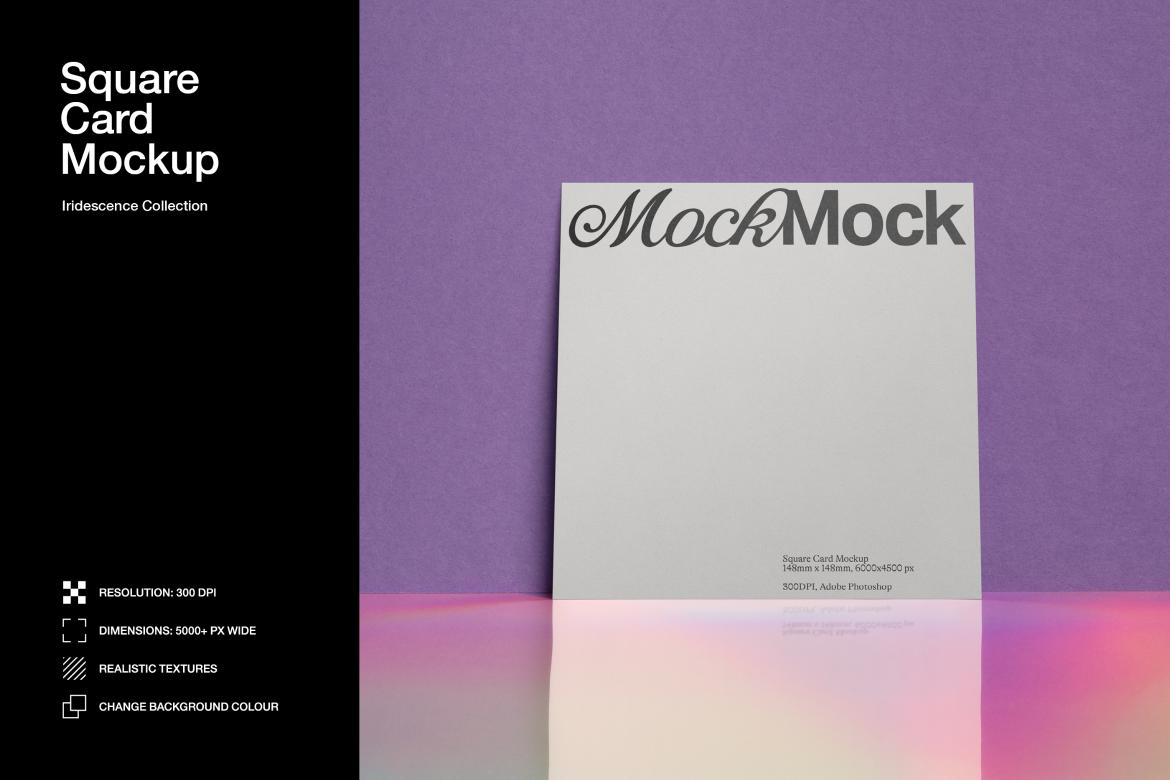 Square Card Mockup 'Iridescence' | Premium & Free PSD Mockup Store