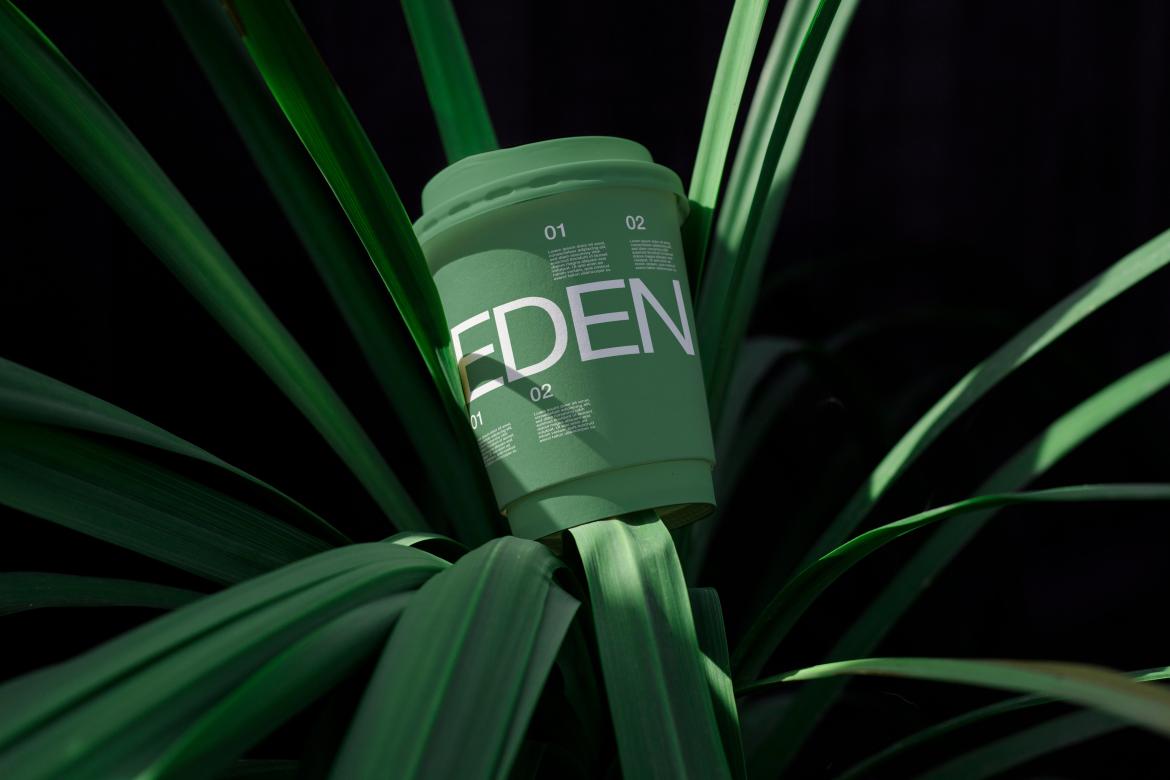 Format Eden Eco Cup Mockup Scene 01 | Premium & Free PSD Mockup Store