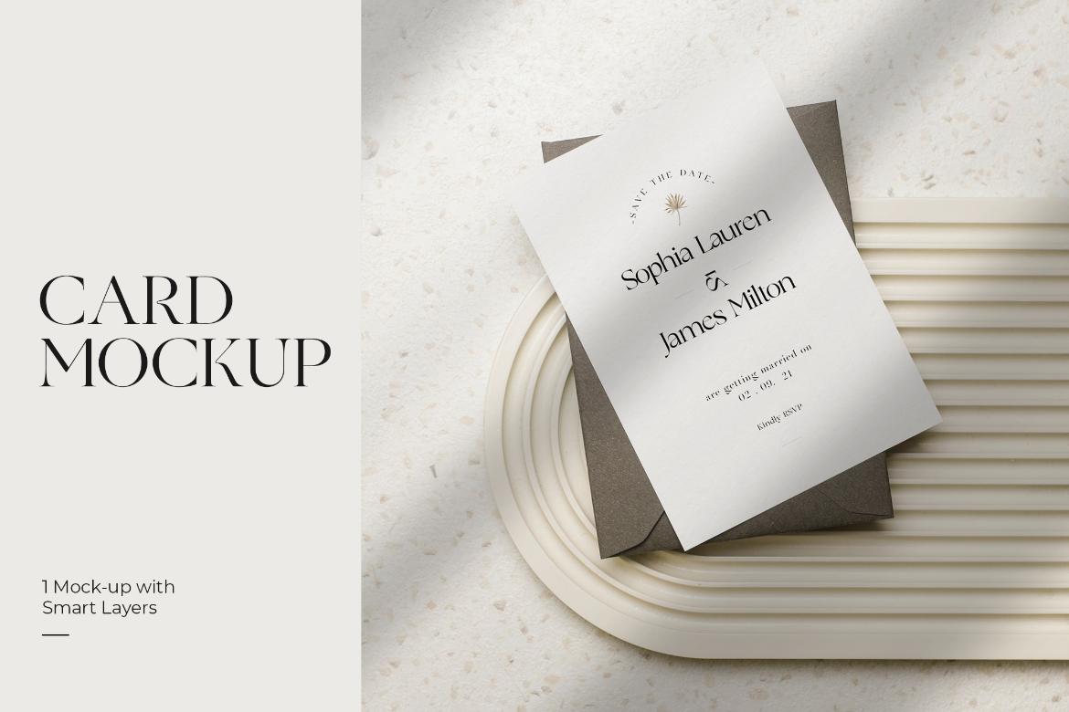Wedding 5x7 Card Photo Mockups #04 | Premium & Free PSD Mockup Store