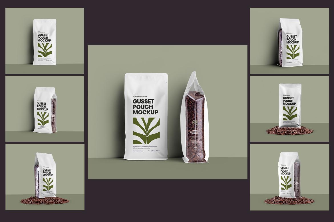 13 Side Gusset Bag Mockups. Stabilo Bag with Transparent Side | Premium ...
