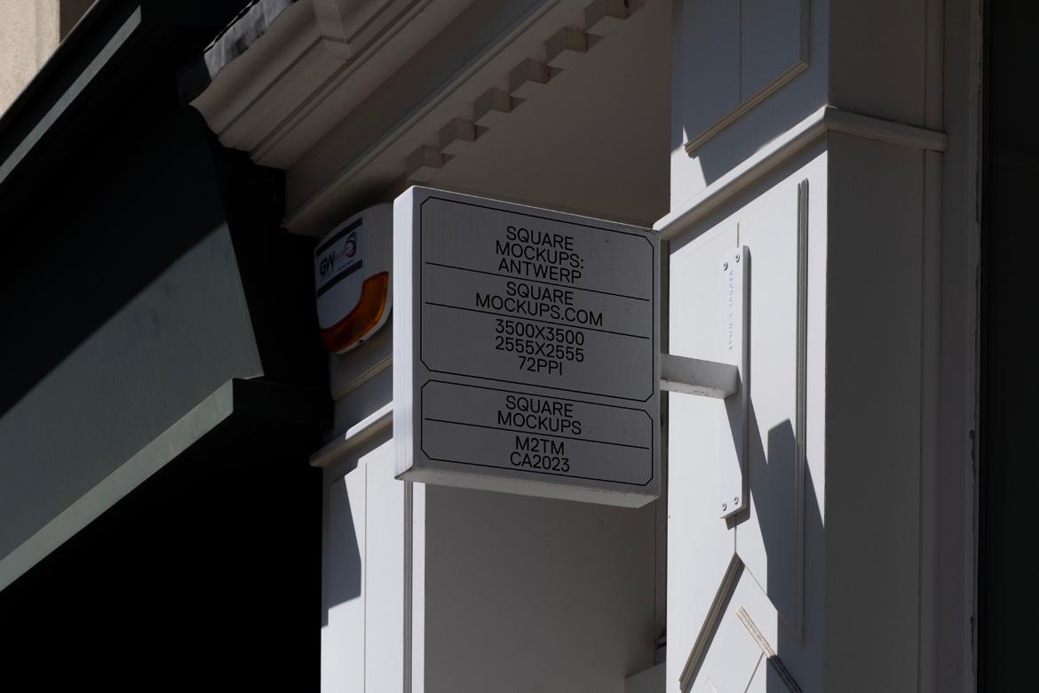 Shop Sign Mockup Scene 0004 Antwerp Series | Premium & Free PSD Mockup ...