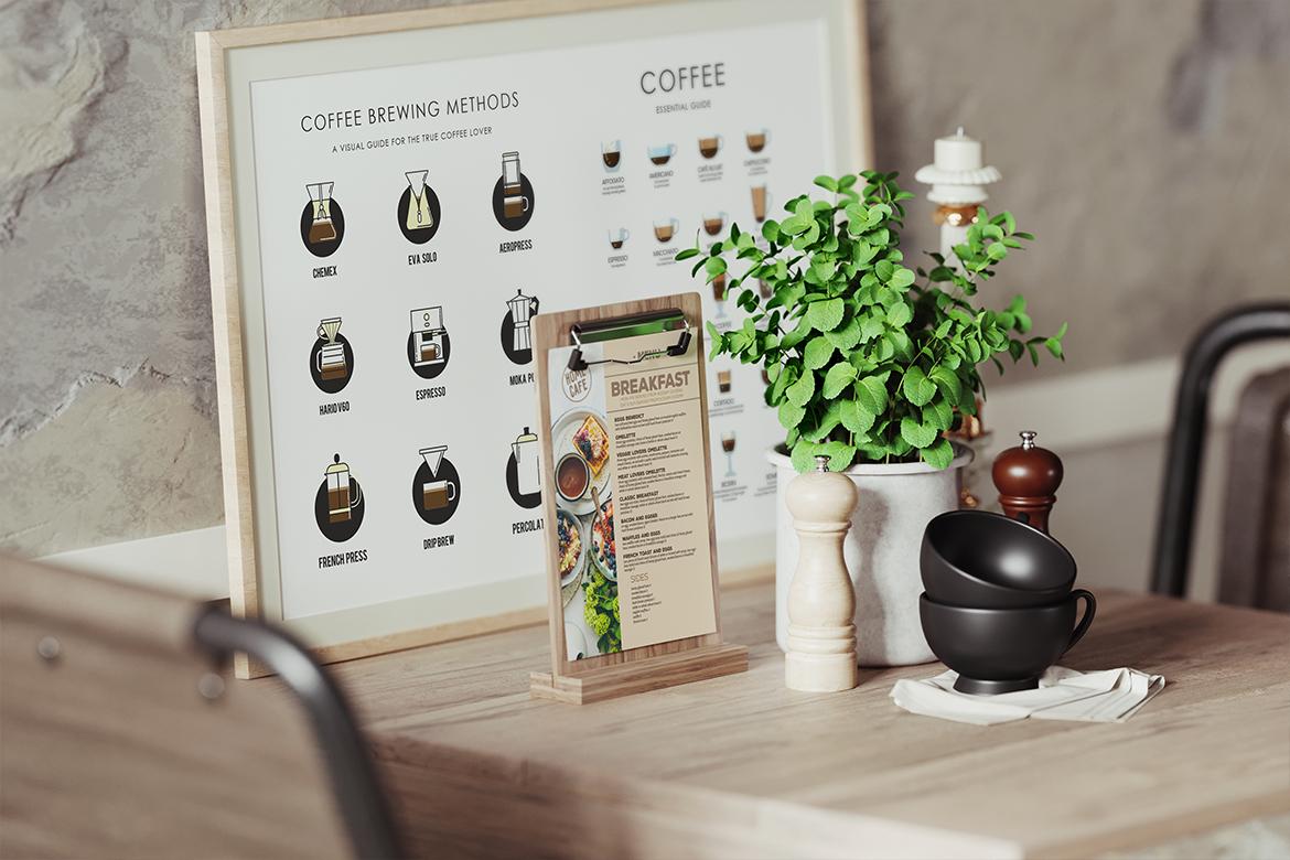 Vintage Cafe Poster Frame Mockup | Premium & Free PSD Mockup Store