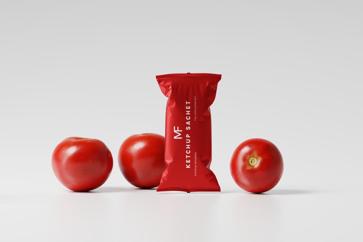 Tomato Ketchup Sachet Packet Mockups | Premium & Free PSD Mockup Store