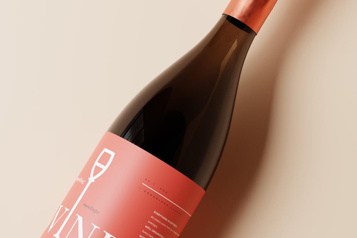Sparkling Wine Bottle Mockups to Showcase Your Wine Products | Premium ...