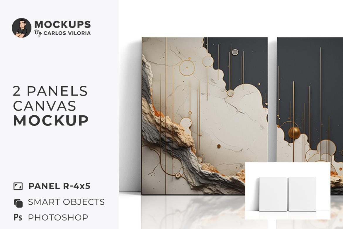 Front Leaning 2 Panel Canvas Ratio 4x5 Mockup | Premium & Free PSD ...