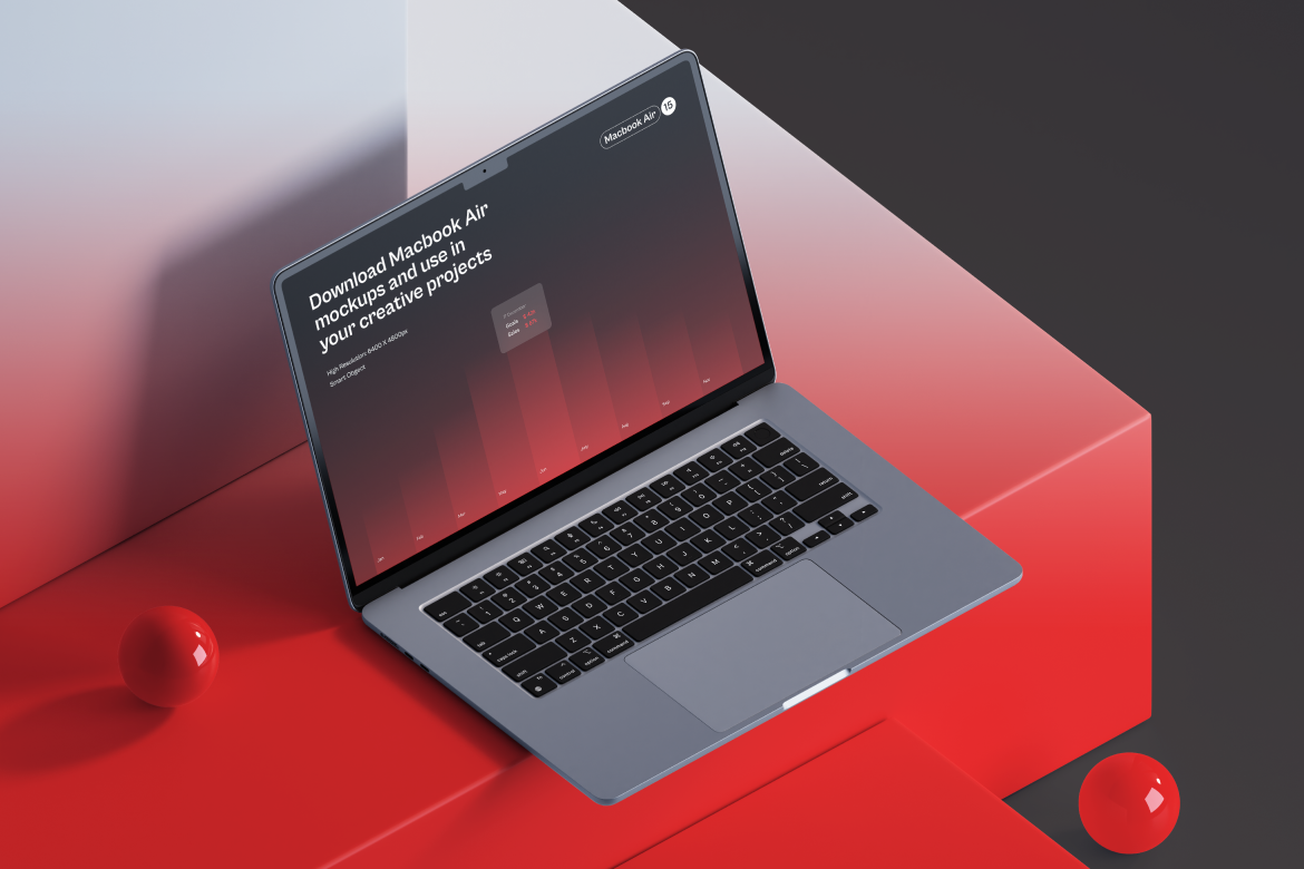 Notsy Macbook Air Mockup 4 | Premium & Free PSD Mockup Store