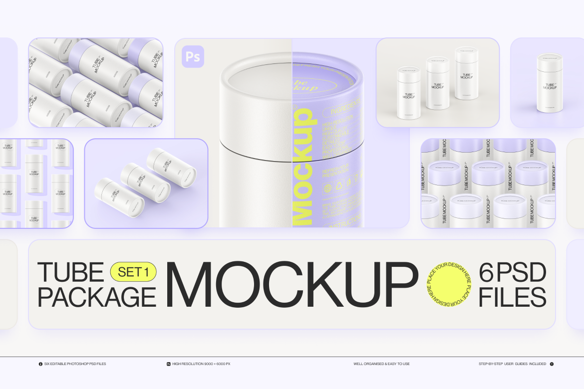 Paper Tube Package Mockup Set 1 | Premium & Free PSD Mockup Store
