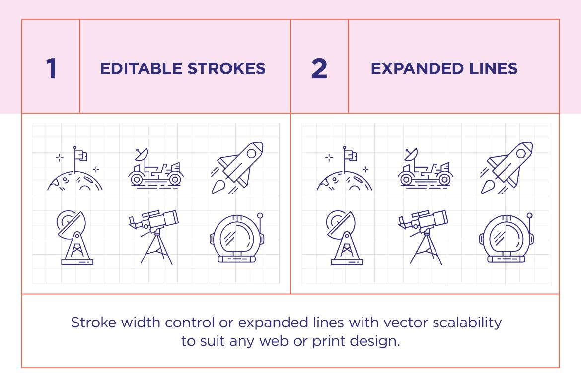 Space Line Icon Set | Premium & Free PSD Mockup Store