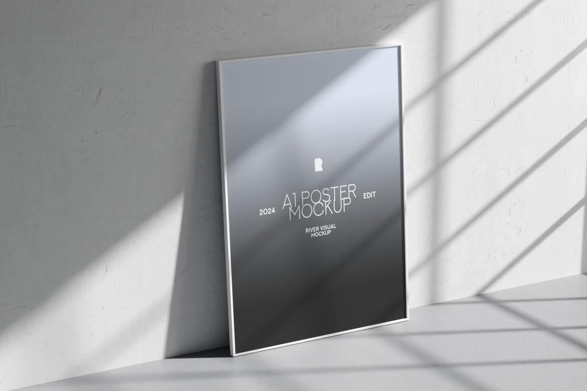 Poster Frame Mockup - White Room A1 Size Poster | Premium & Free PSD ...
