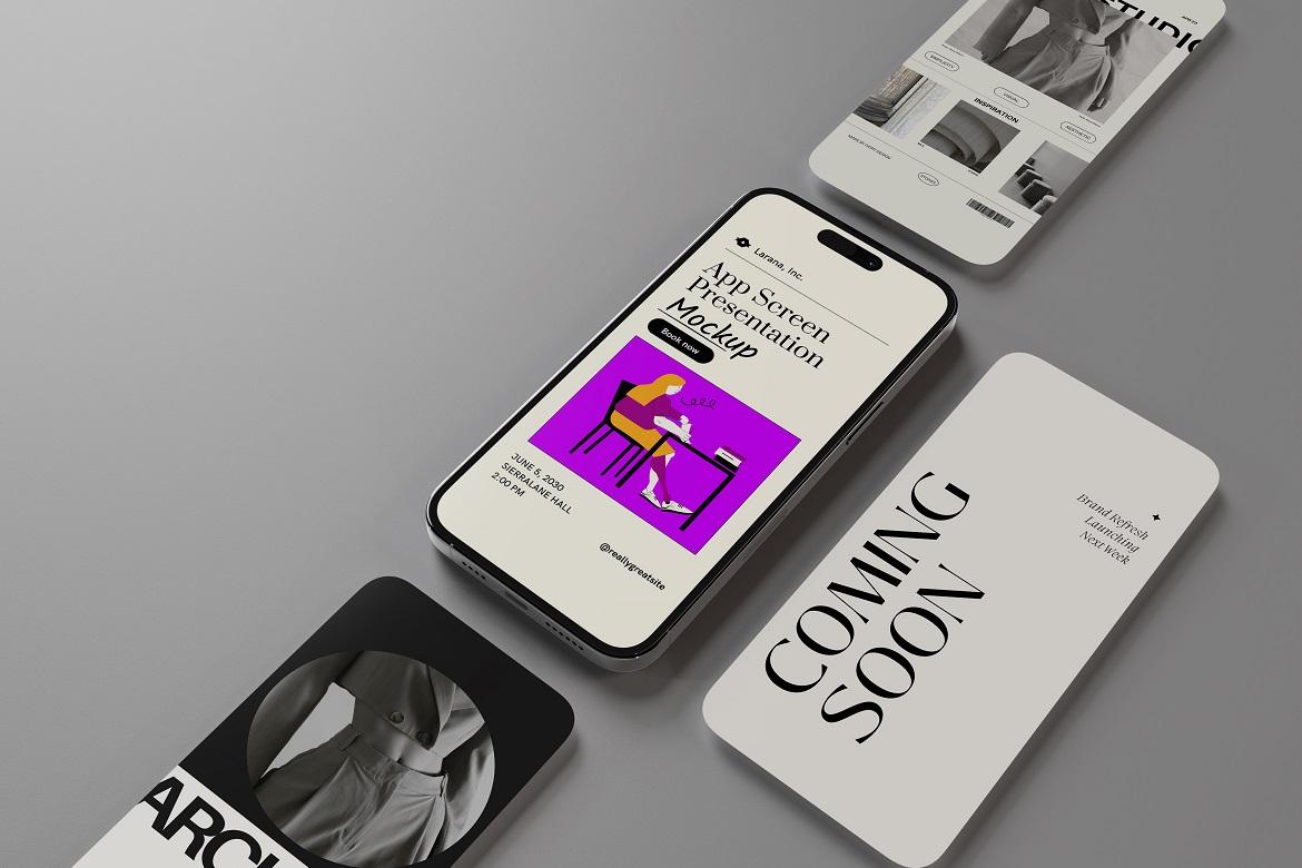 Phone Screen Presentation Mockup | Premium & Free PSD Mockup Store