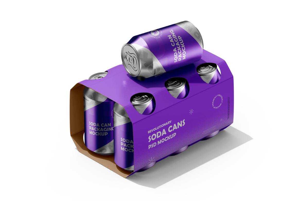 Soda Cans Six Pack Mockup | Premium & Free PSD Mockup Store