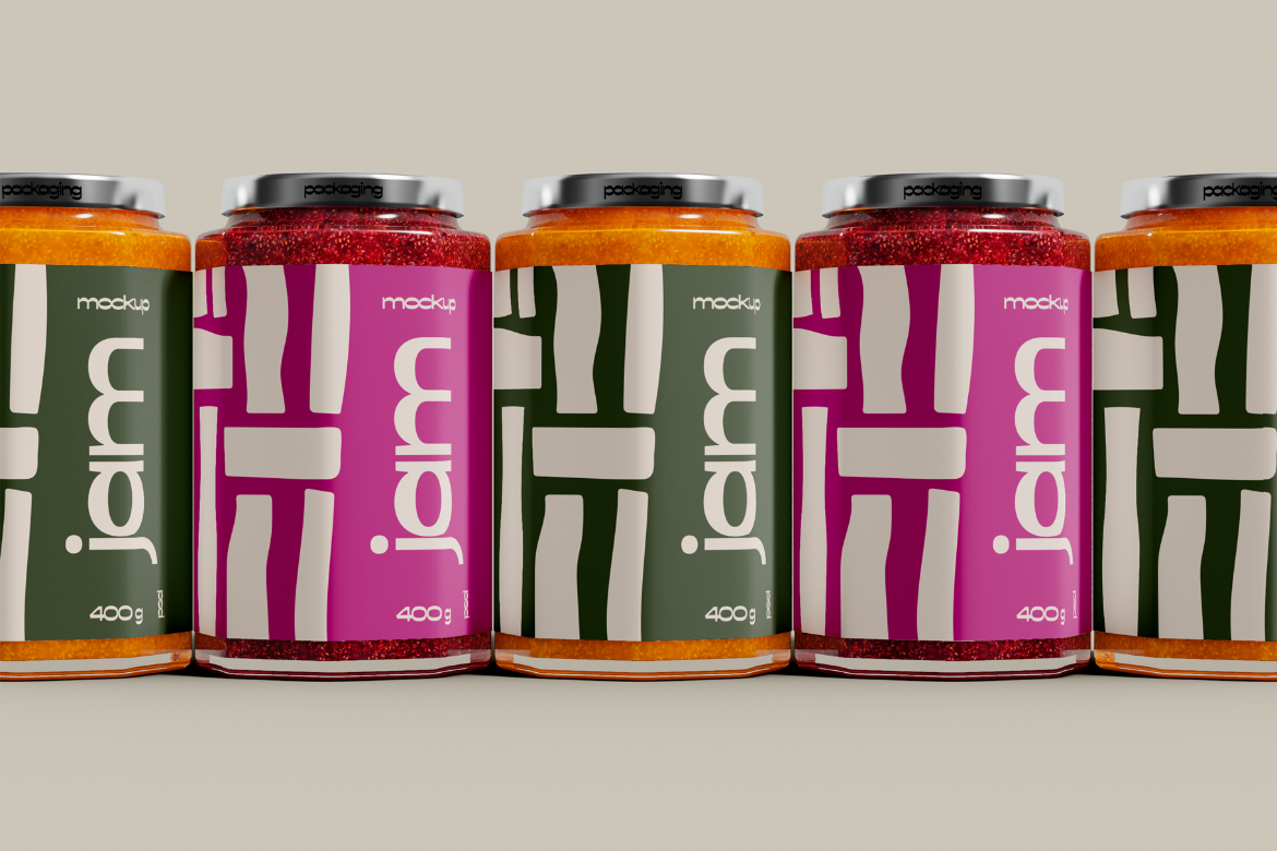Jam Jars Packaging Mockup | Premium & Free PSD Mockup Store